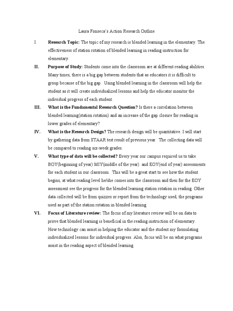 Action Research Outline | PDF