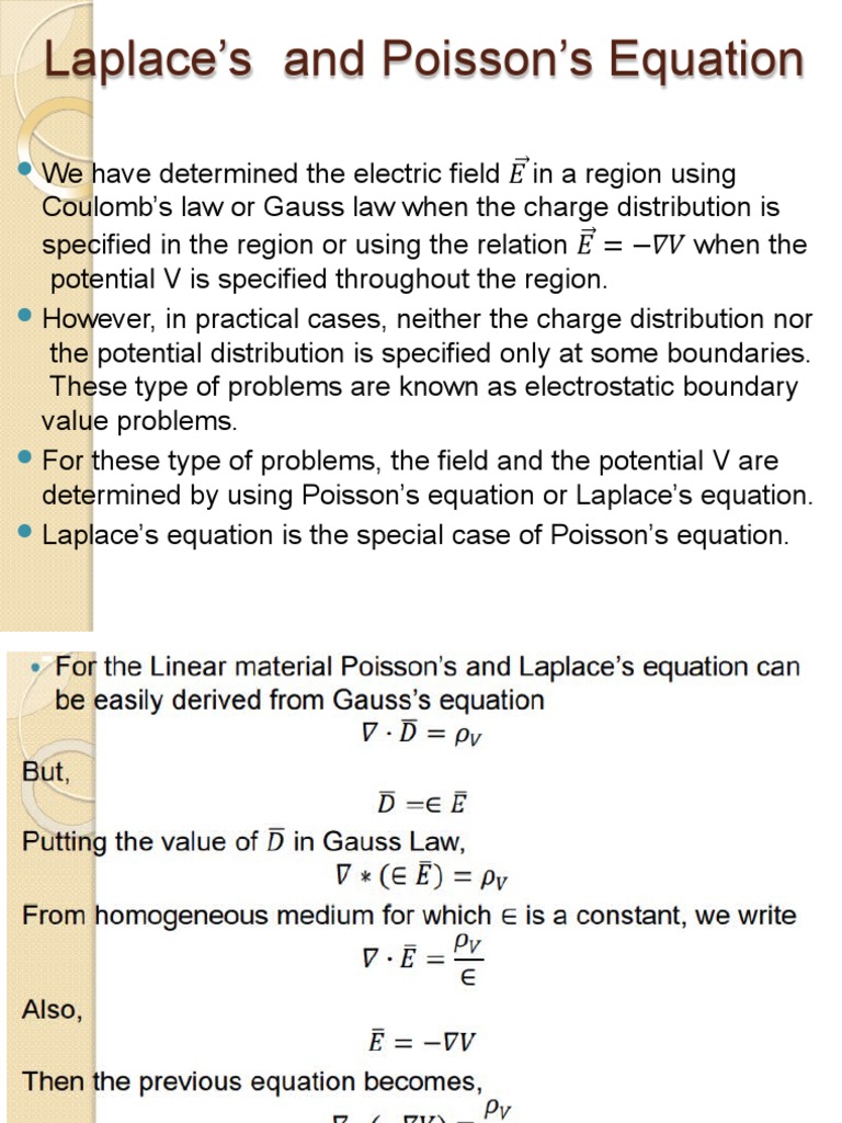 Laplace and Poissons Equation | PDF | Electrostatics | Physics