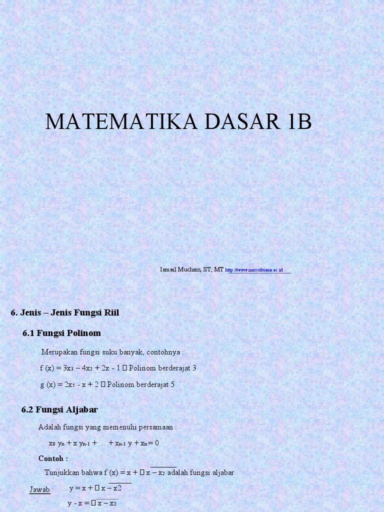 Matematika Dasar | PDF | Metode & Bahan Ajar