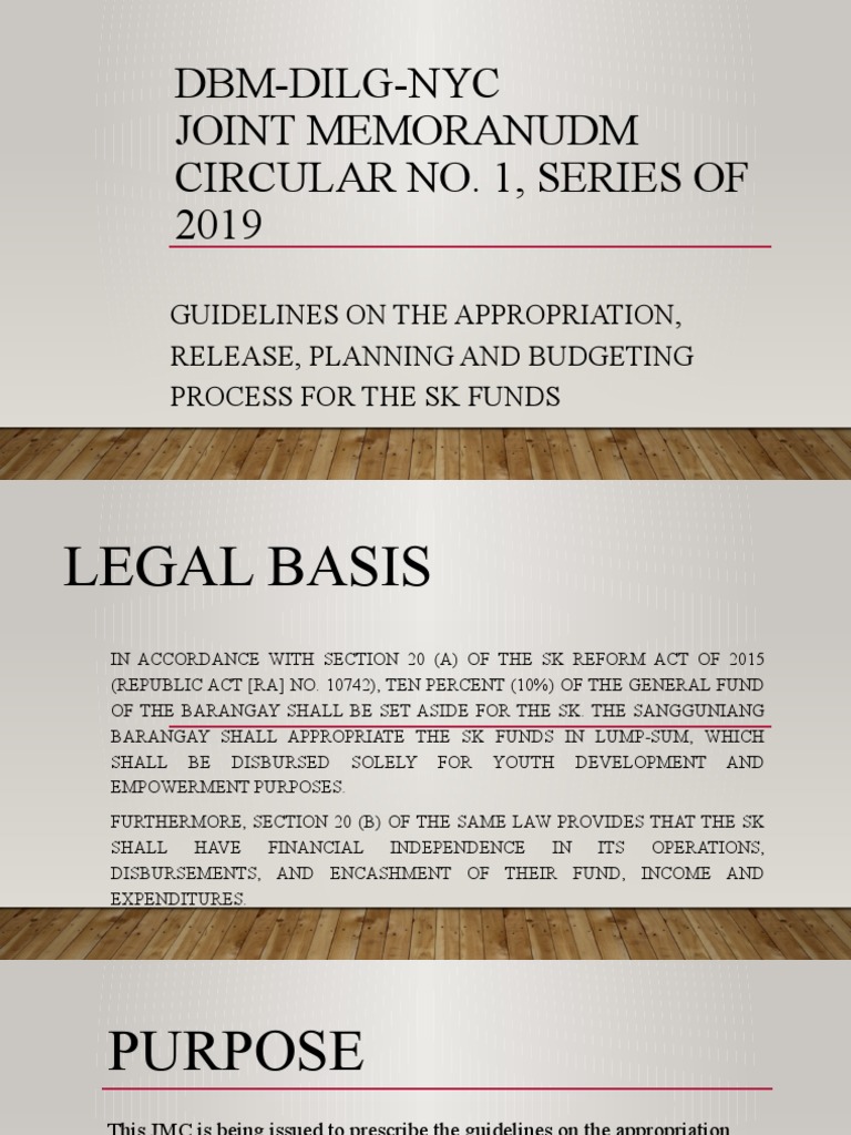 Dbm-Dilg-Nyc Joint Memoranudm Circular No. 1, Series of 2019 | PDF ...