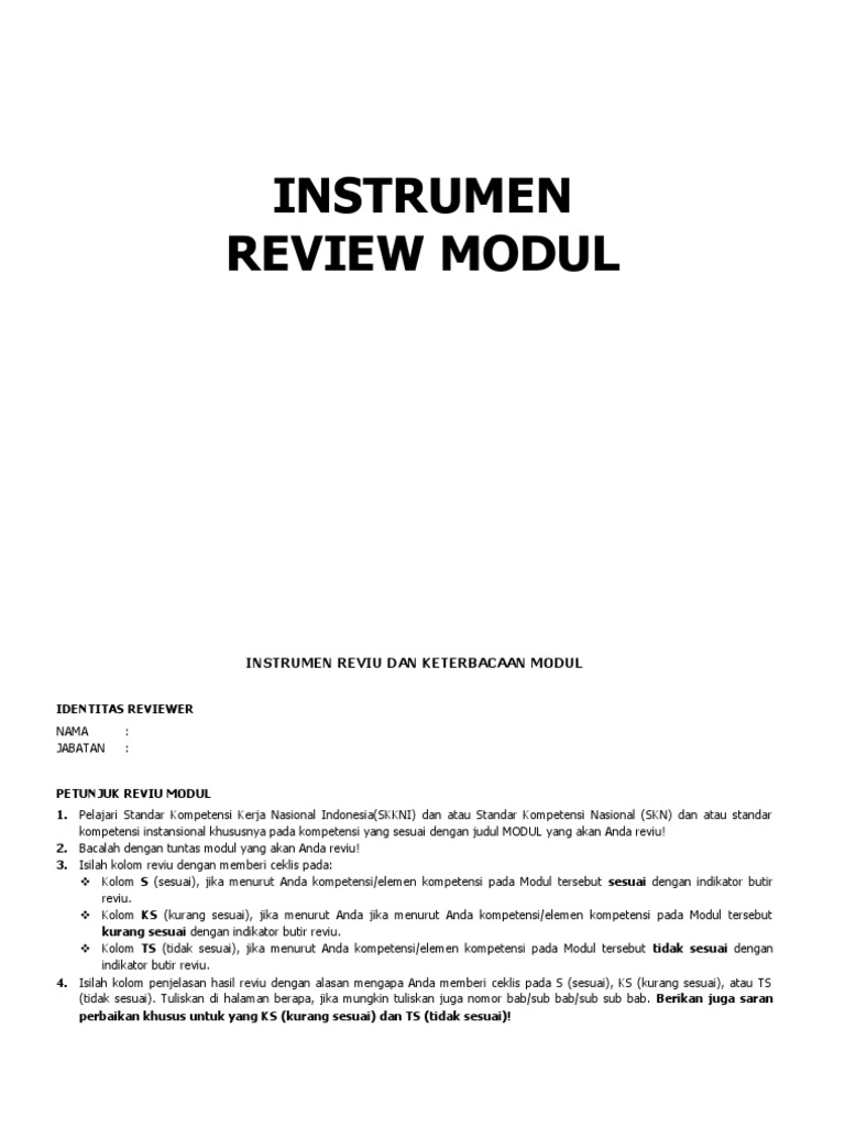 Format Review Modul | PDF