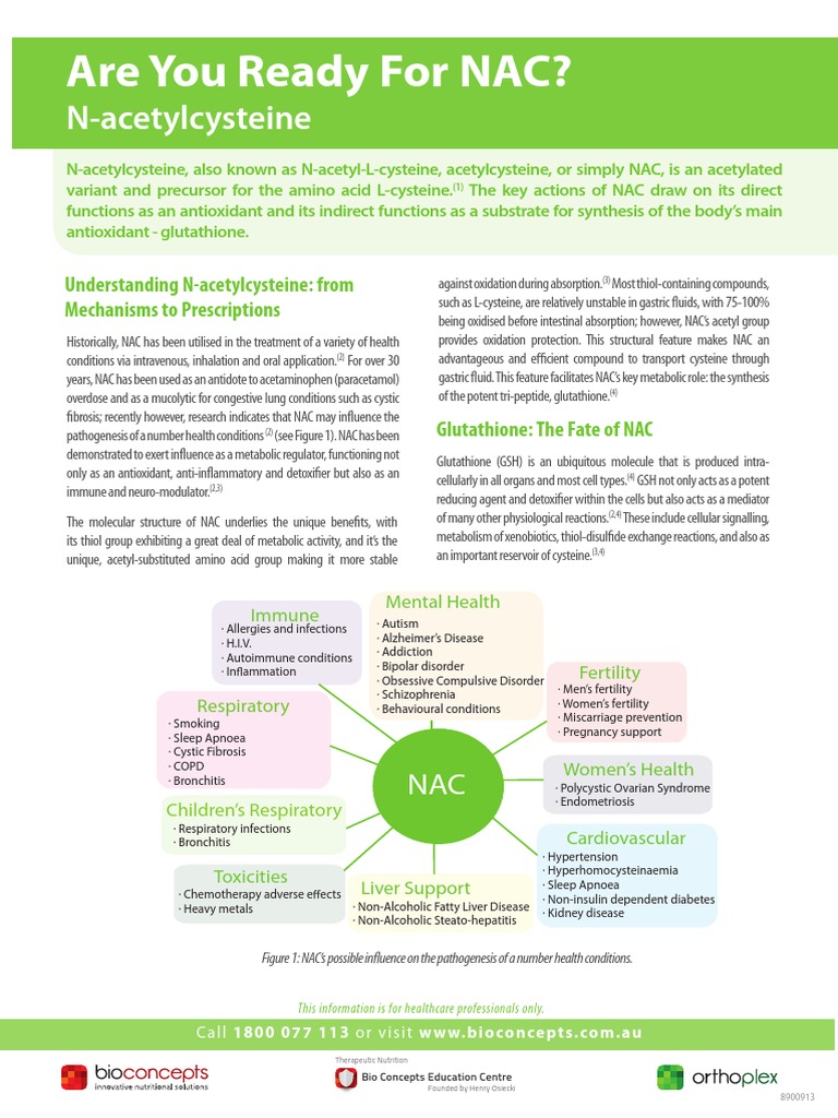 NAC - Are You Ready For NAC | PDF | Glutathione | Cysteine