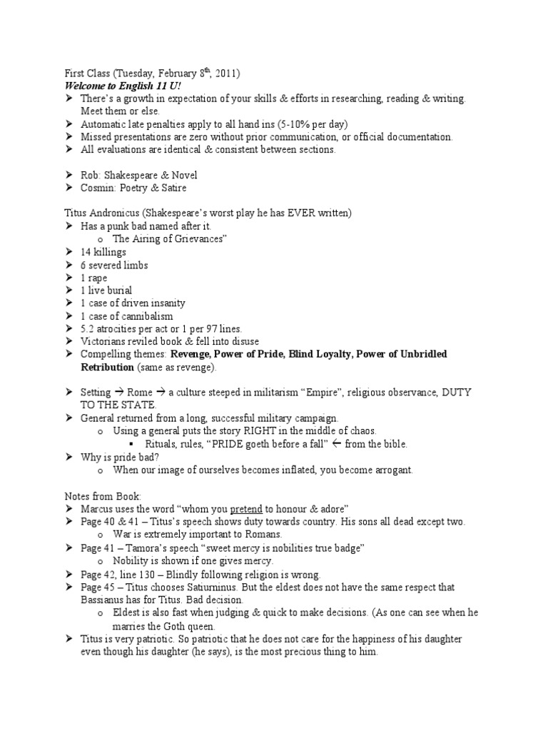 English Notes From Classes | PDF