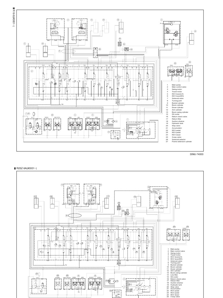 Schematic Excavator | PDF | Hydraulics | Machines