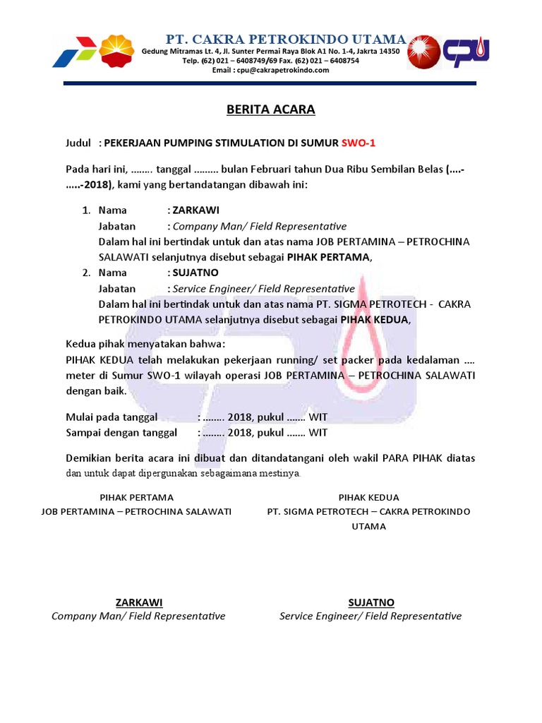 Draft BA Stimulation Job | PDF