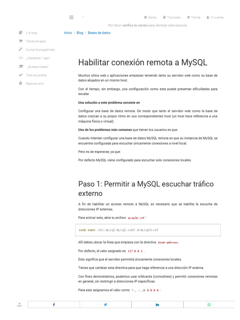 Habilitar Conexión Remota A MySQL en 3 Pasos | PDF | Mi sql | Contraseña