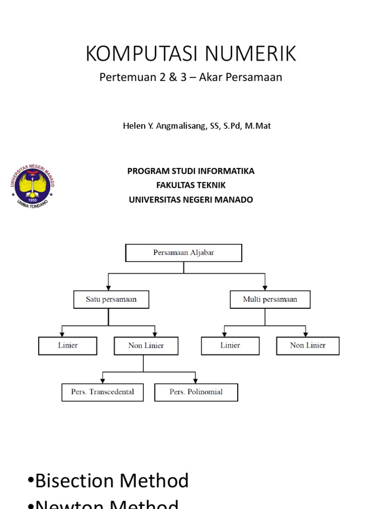 KOMPUTASI NUMERIK 2 & 3 | PDF