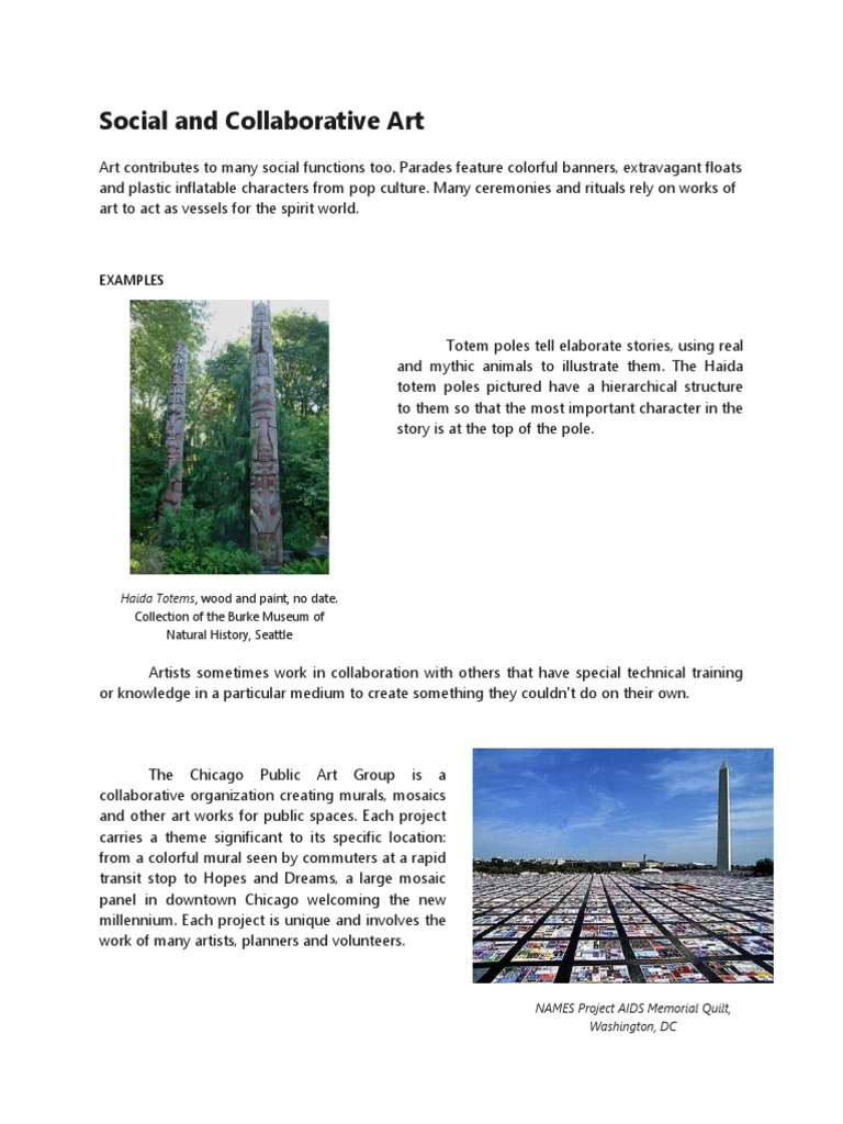 Social and Collaborative Art | PDF | Sculpture | Paintings