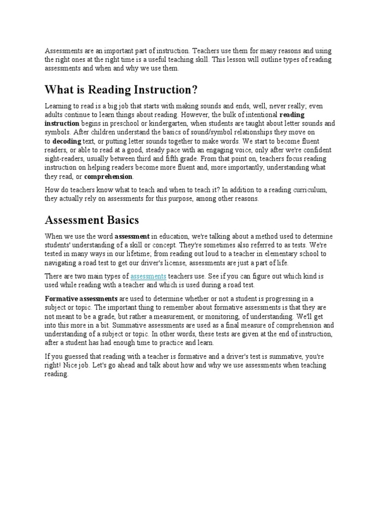 what-is-reading-instruction-pdf-educational-assessment-reading
