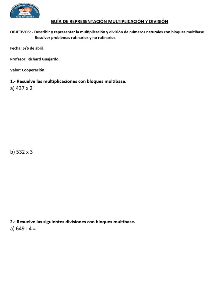 Guía Mul Div Bloques | PDF