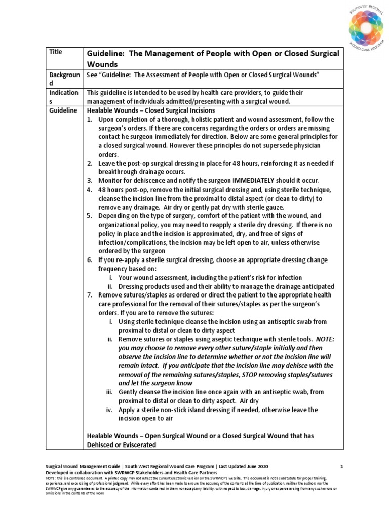 HCPR - Surgical Wound Management Guide | PDF | Wound | Surgery