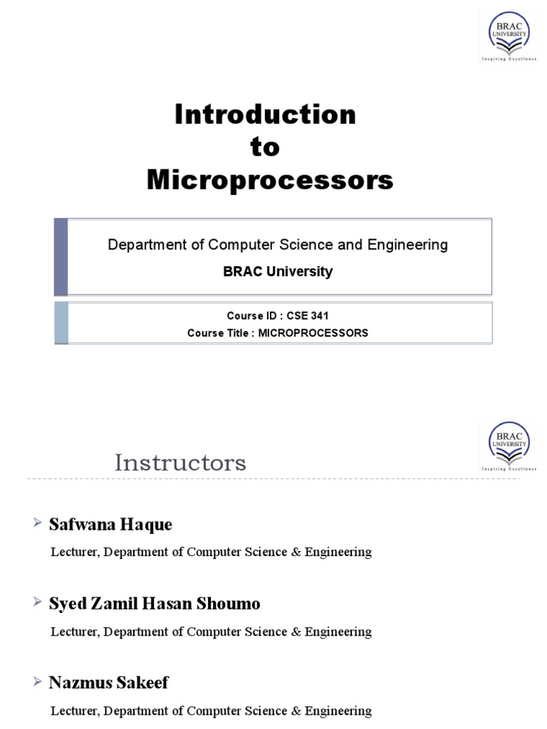 To Microprocessors Department Of Computer Science And Engineering Pdf Central Processing