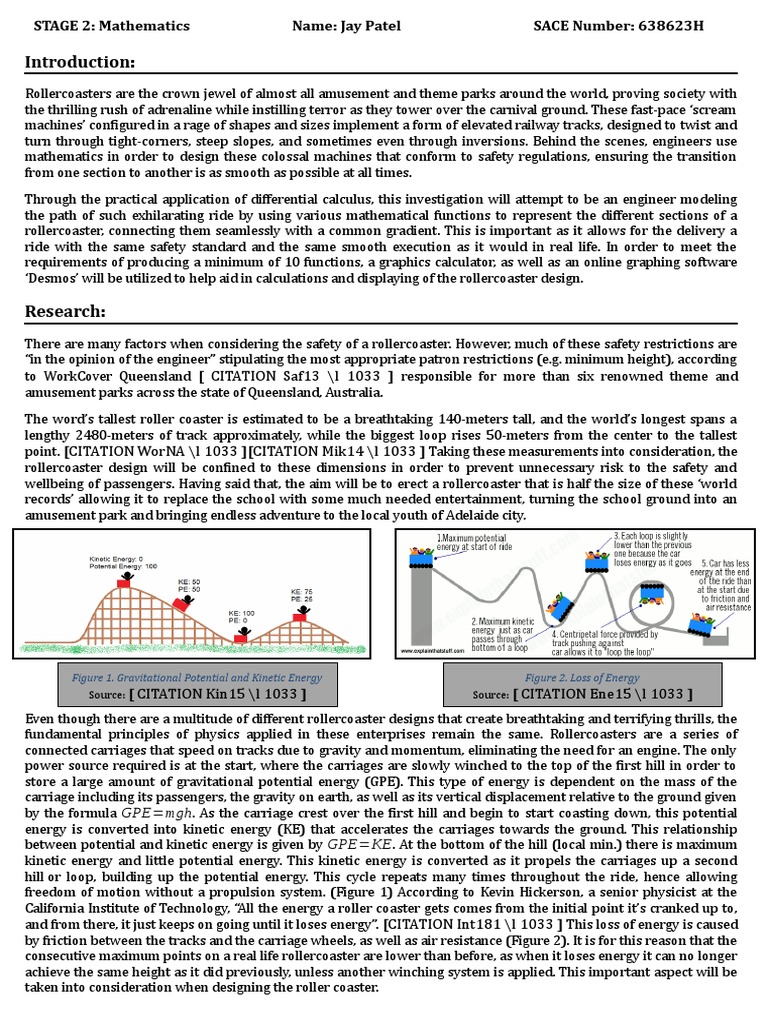Designing A Roller Coaster | PDF | Trigonometric Functions | Function ...