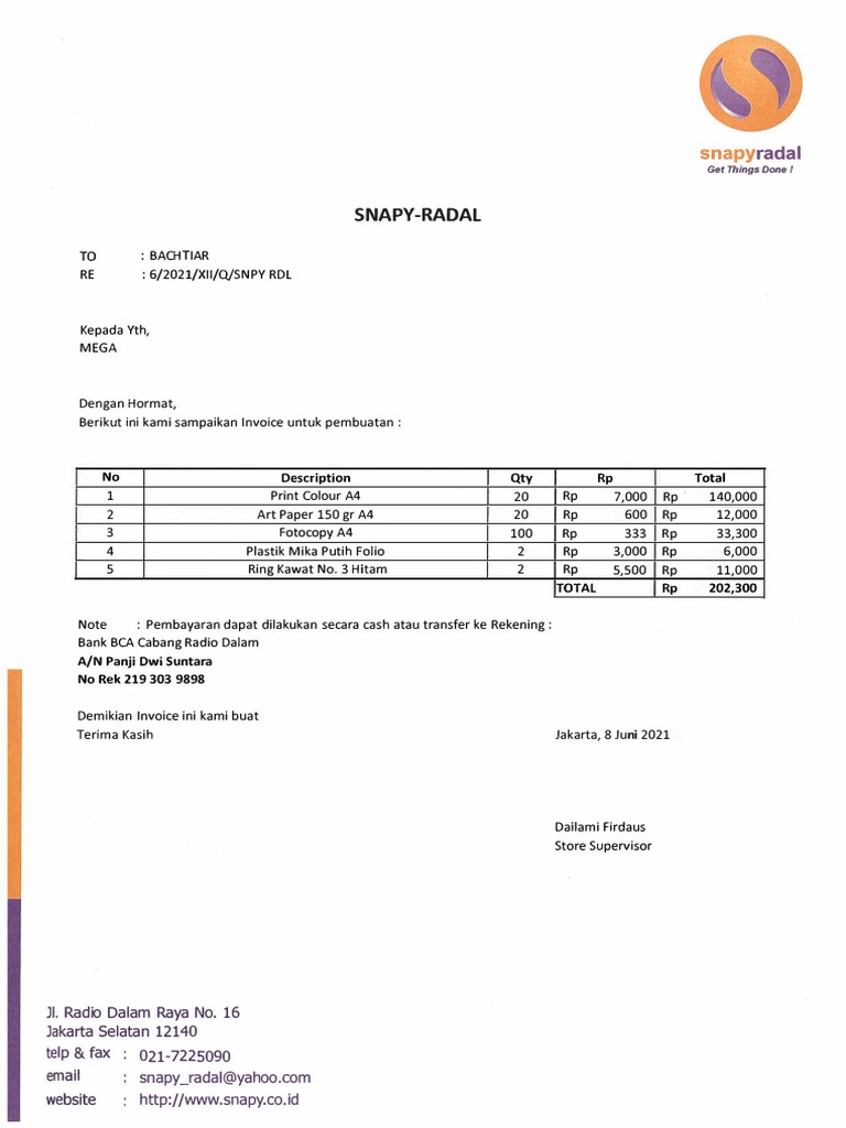 Invoice untuk Layanan Cetak dan Produksi Dokumen | PDF