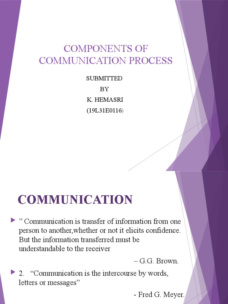 Key Components of Communication Process | PDF