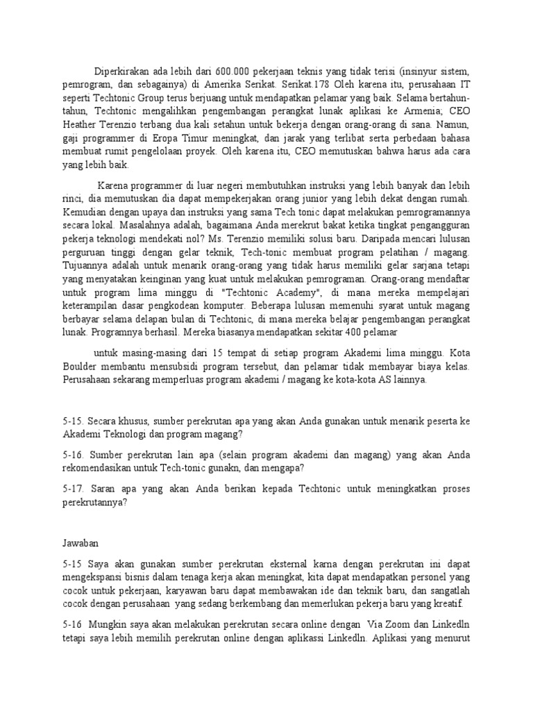 Application Case Techtonic Group | PDF