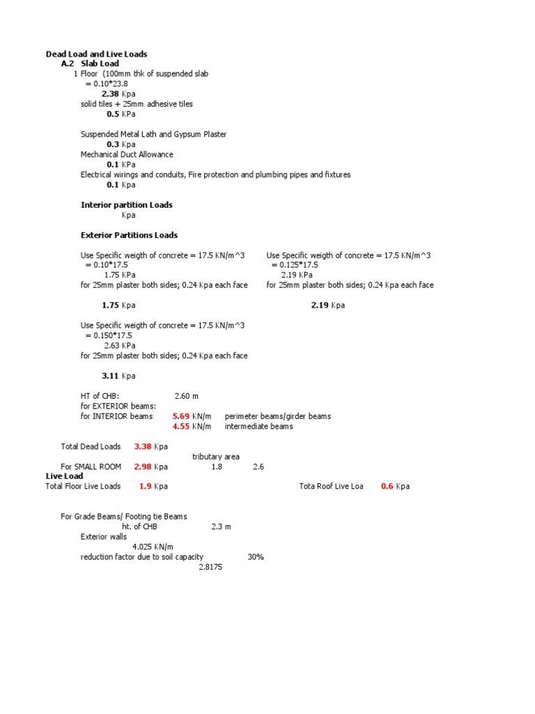 Dead Load - Live Load | PDF | Plaster | Civil Engineering