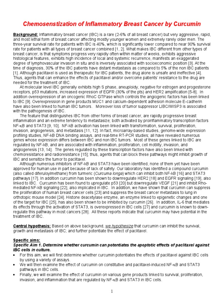 IBC Proposal-In NIH Format | PDF | Nf κb | Metastasis