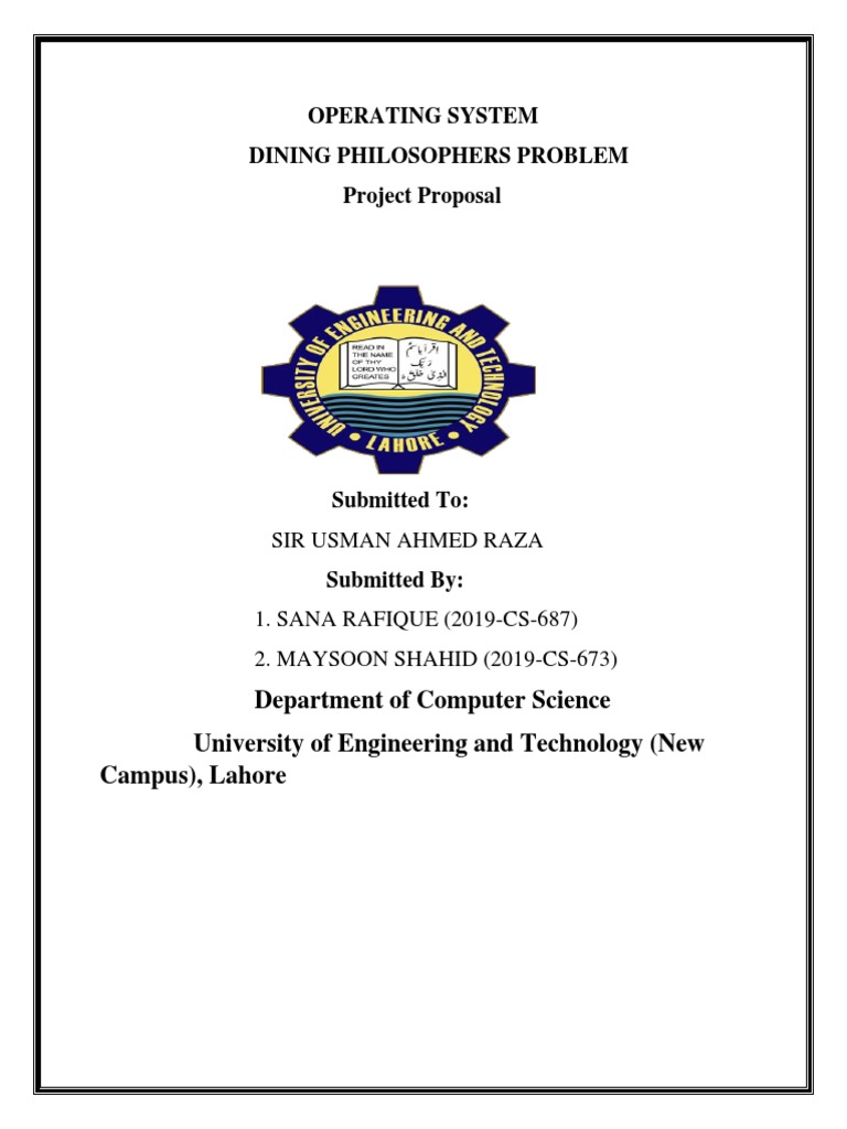 Dining Philosopher Problem - Os Proposal | PDF | Thread (Computing) | Computer Engineering