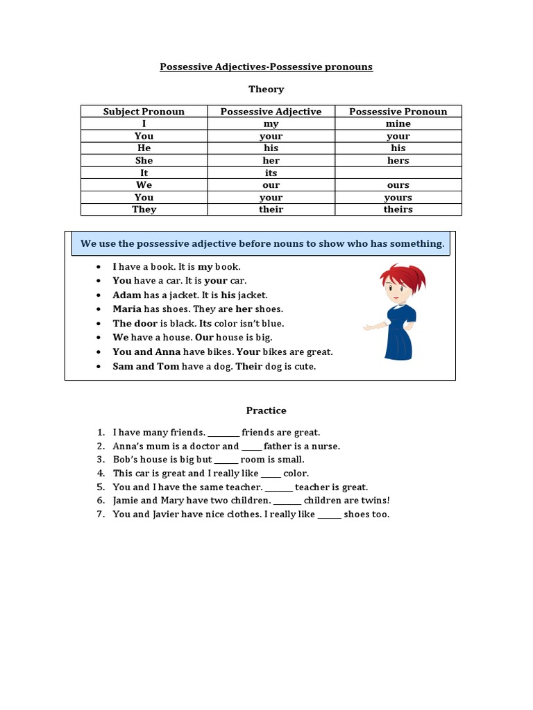 Possessive Adjectives and Pronouns Guide | PDF | Adjective | Pronoun