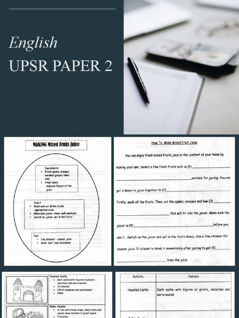 English: Upsr Paper 2 | PDF