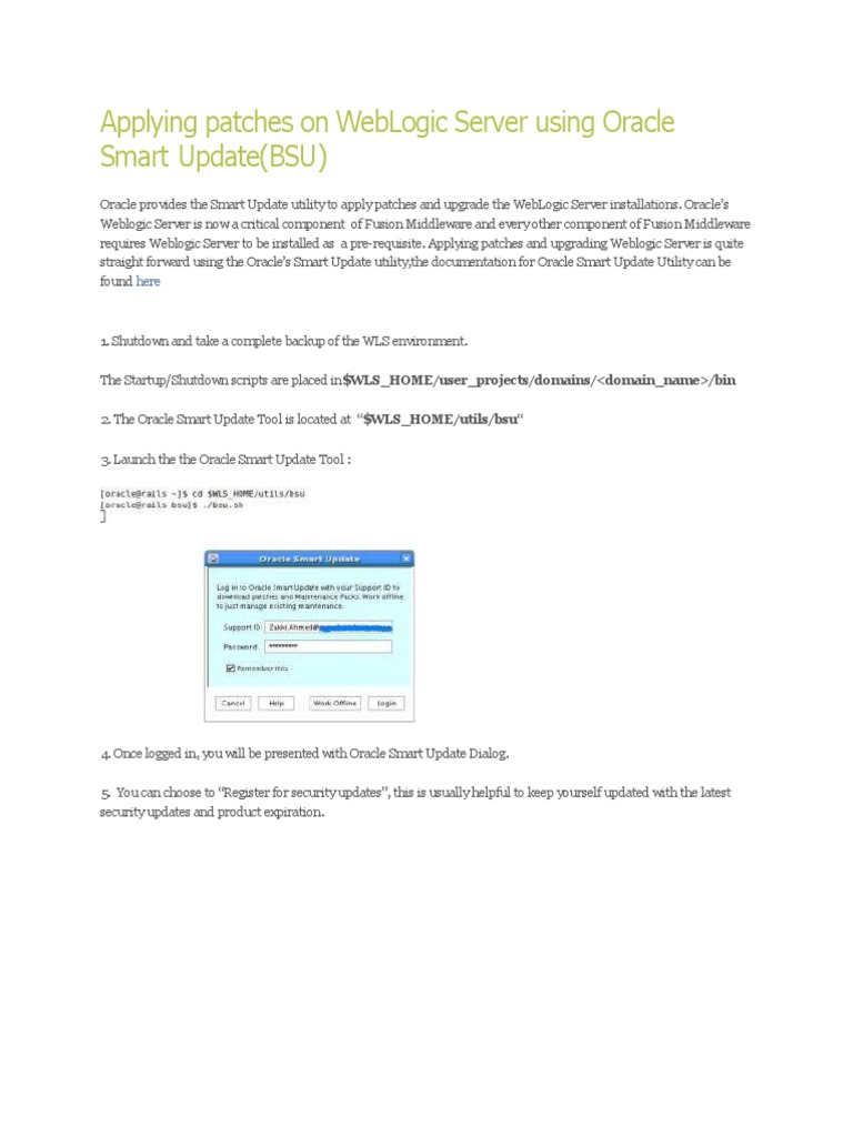 Applying Patches On WebLogic Server Using Oracle Smart Update | PDF | Command Line Interface ...