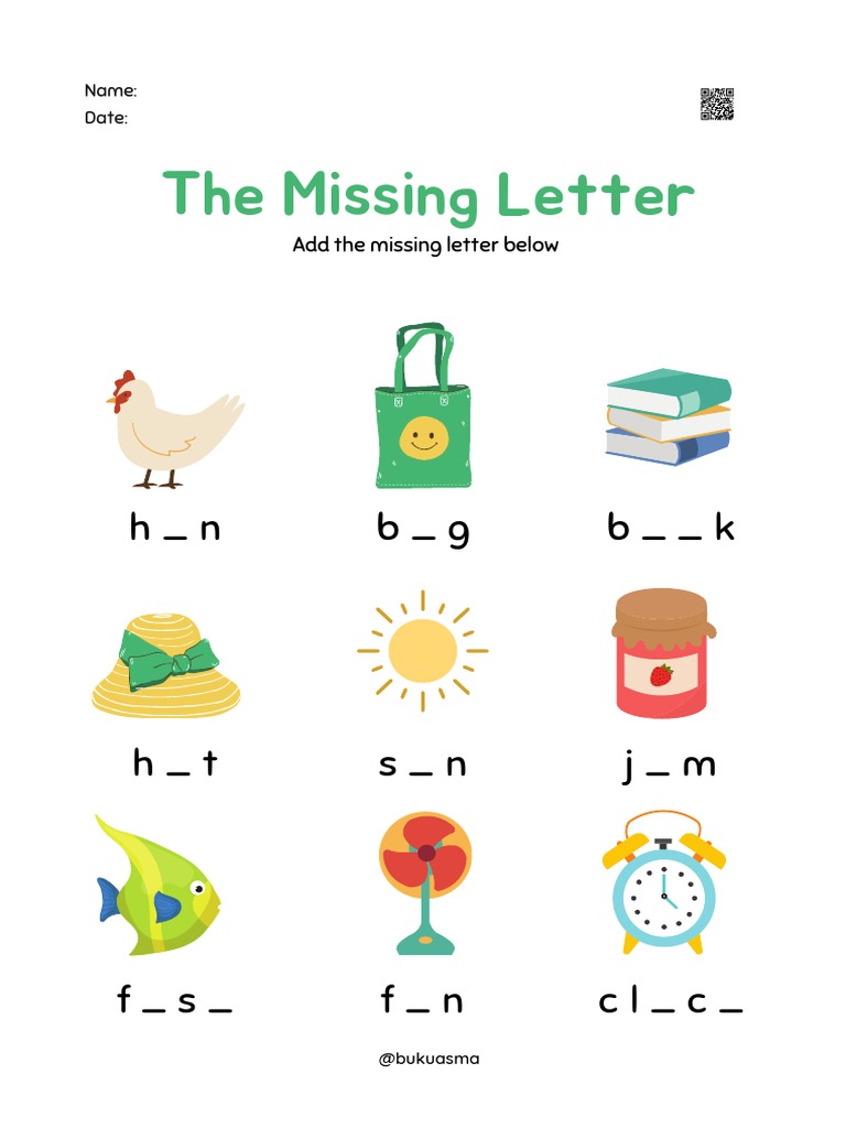 The Missing Letter-Melengkapi Huruf | PDF