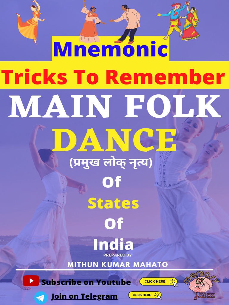 Mnemonic Tricks To Remember Main Folk Dance of States of India | PDF