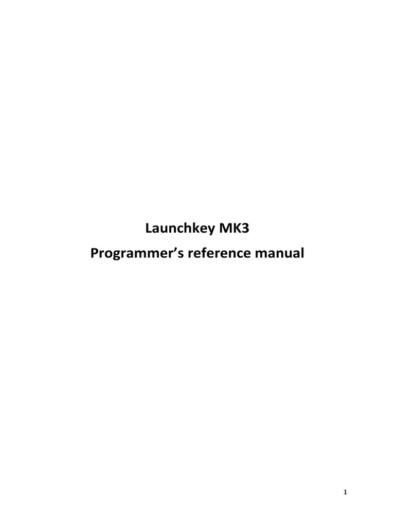 Launchkey MK3 Programmers Reference | PDF | Usb | Scale (Music)