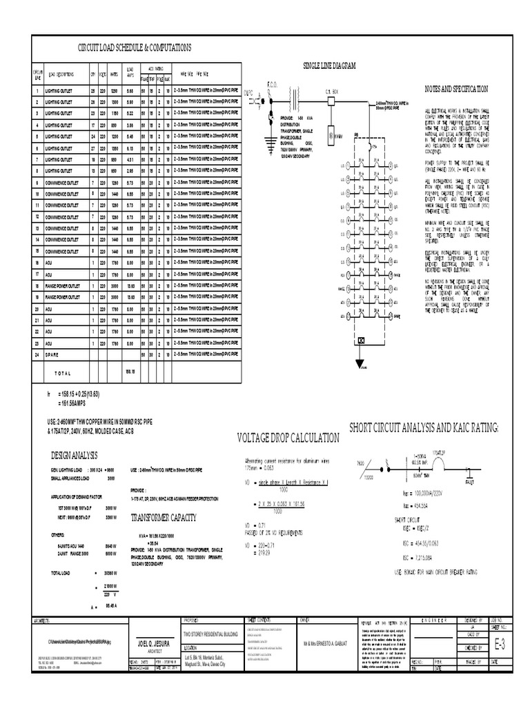 Short Circuit Analysis and Kaic Rating: Voltage Drop Calculation | PDF ...