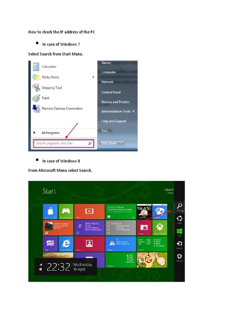How To Check The IP Address of The PC in Case of Windows 7 Select ...