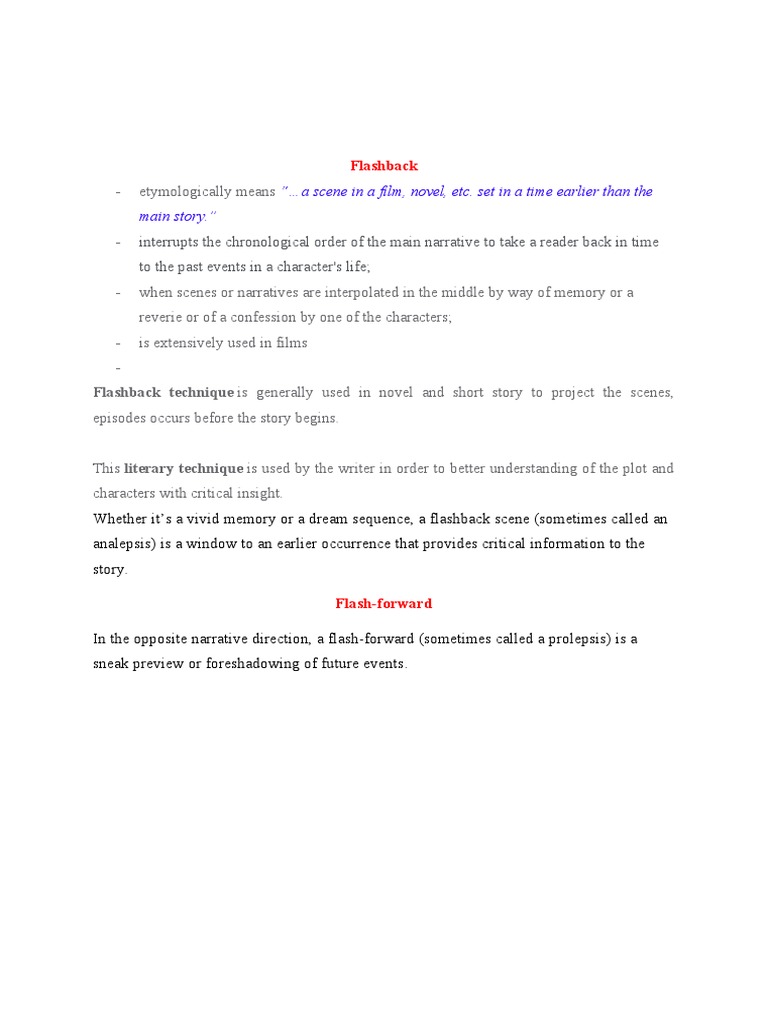 The Flashback Technique | PDF