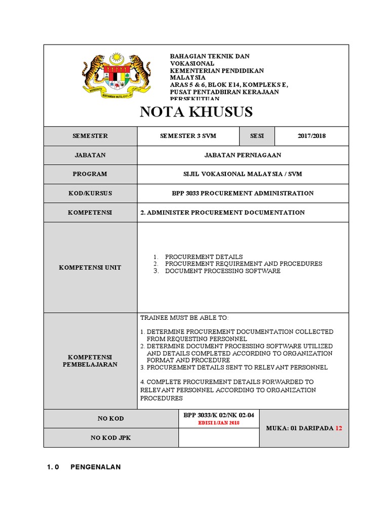 Nota Khusus K2 | PDF