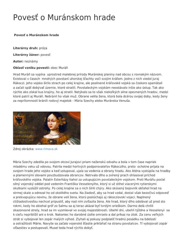 Povest o Muranskom Hrade 20210614 094749 | PDF