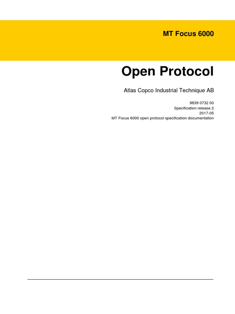 Atlas Copco MT Focus 6000 Open Protocol | PDF | String (Computer Science) | Data Type