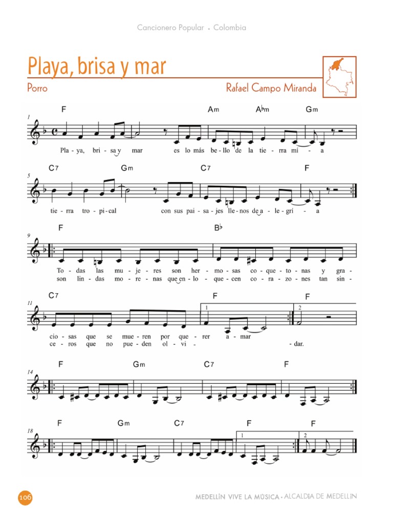 Canción "Playa, Brisa y Mar" | PDF