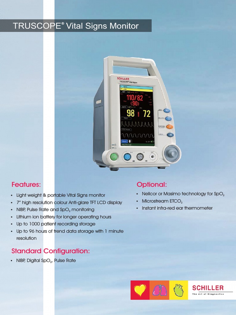 SCHILLER - Truscope-Vital-Signs-Monitor | PDF | Blood Pressure | Thin ...