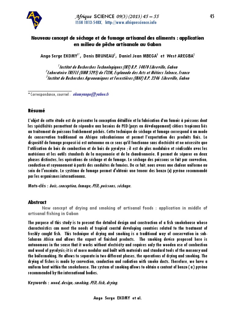 Fumoir artisanal pour poissons au Gabon | PDF | Fumer (Cuisine ...