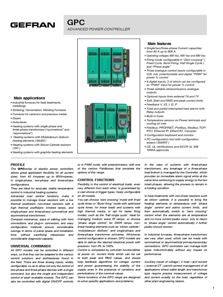 GPC Advanced Power Controller Features | PDF | Programmable Logic ...