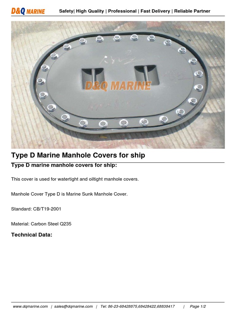 Type D Marine Manhole Covers Overview | PDF | Nature
