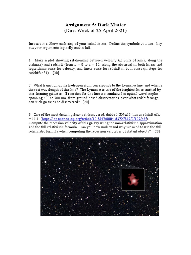 Assignment 5 | PDF | Redshift | Galaxy