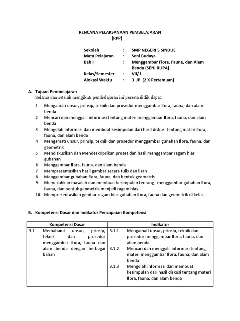 RPP Seni Rupa 2 | PDF