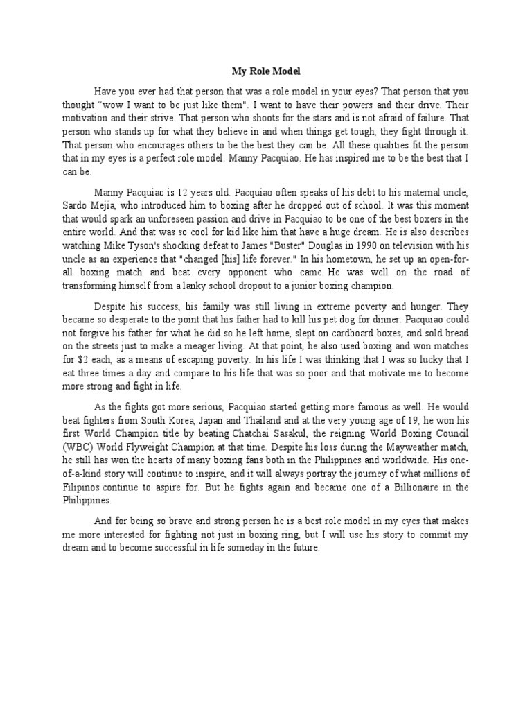 (My Role Model) Speech | Download Free PDF | Combat Sports | Sports