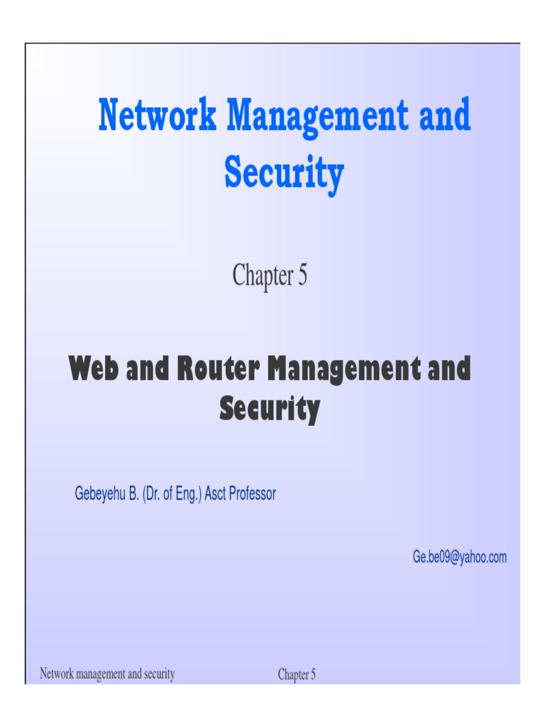 Chapter 5 - Web and Eouter Management | PDF | Transmission Control ...