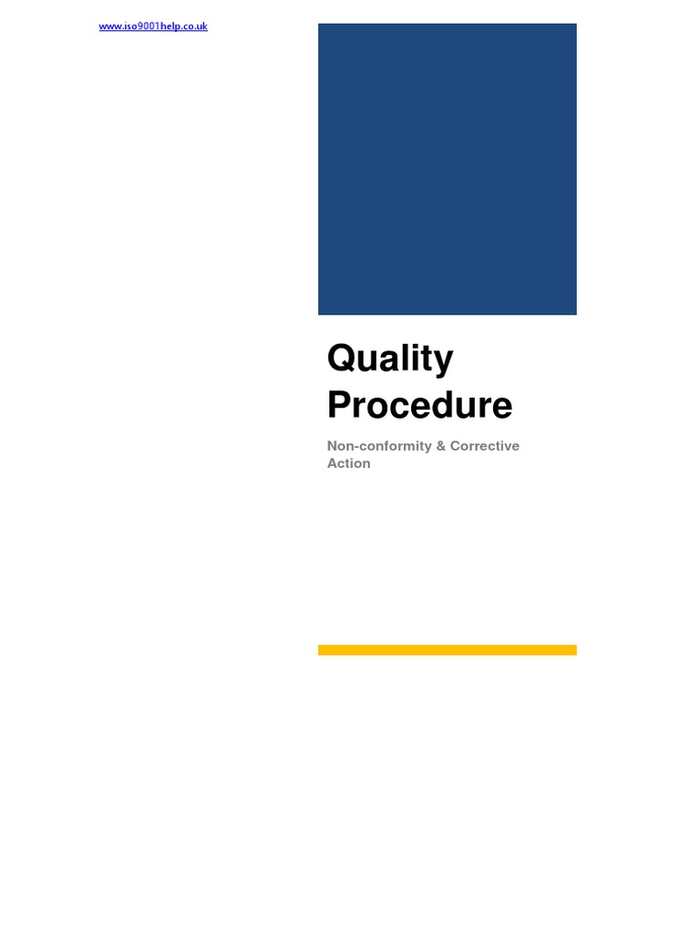 Control of Non-Conformity & Corrective Action | PDF | Business Process Management | Quality