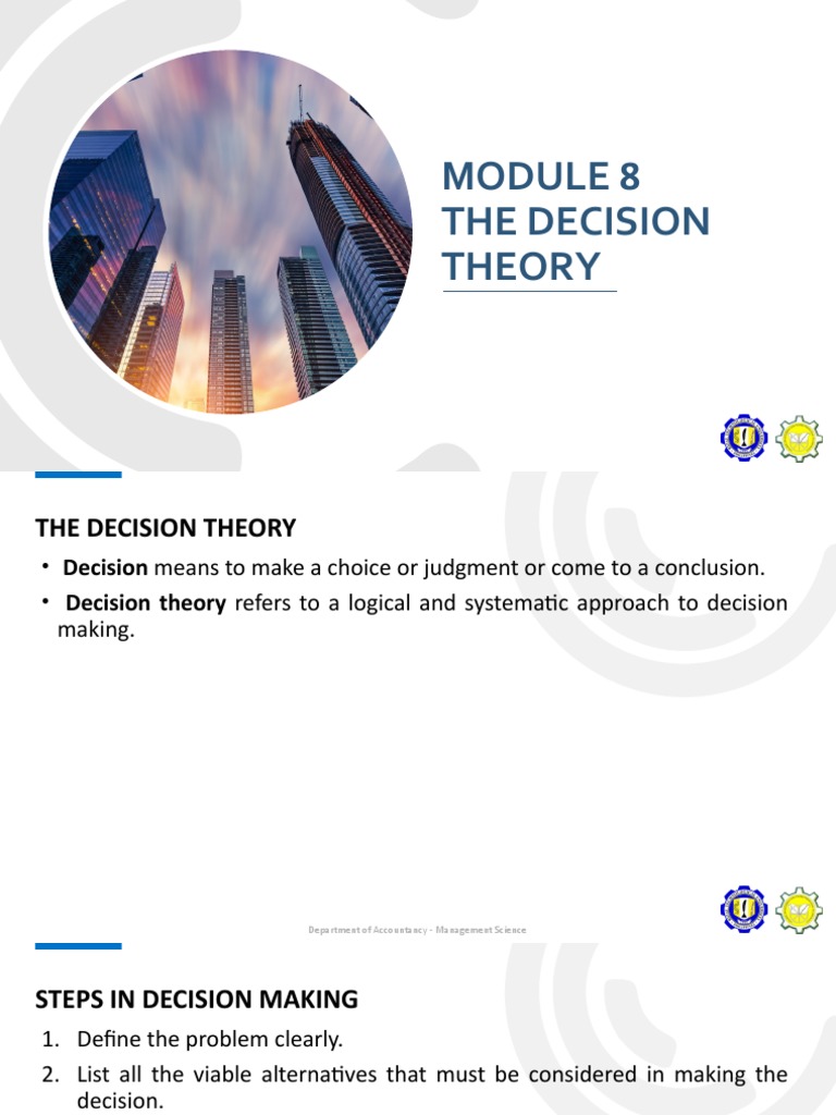Module 8 - AE4 - The Decision Theory | PDF | Decision Theory | Probability