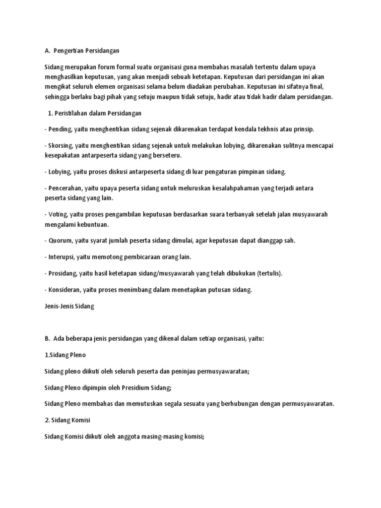 Panduan Lengkap Persidangan Organisasi | PDF
