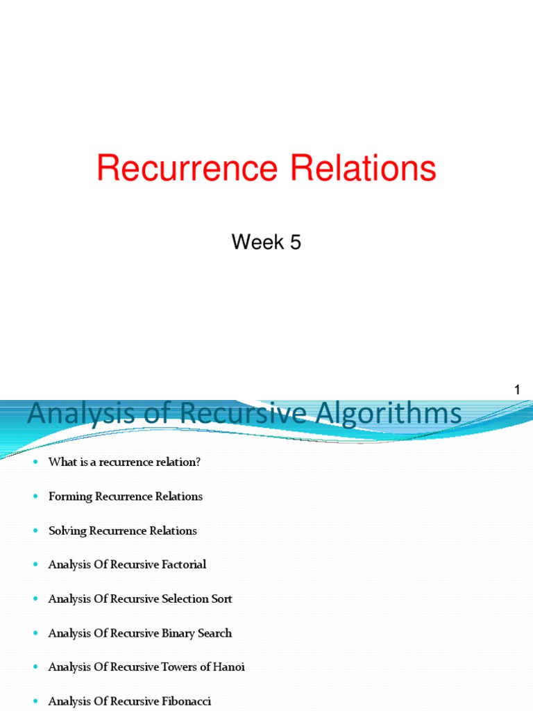 Week5 DAA | PDF | Recurrence Relation | Recursion
