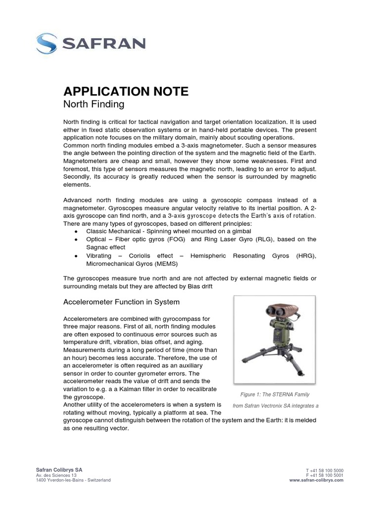 Application Note: North Finding | PDF | Gyroscope | Accelerometer