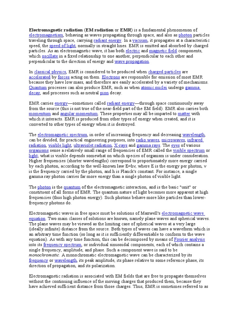 Electromagnetic Radiation | PDF | Electromagnetic Radiation ...